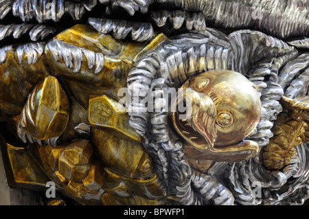 Silver ship pulpit detail in St Andrew's Church in Krakow Stock Photo ...
