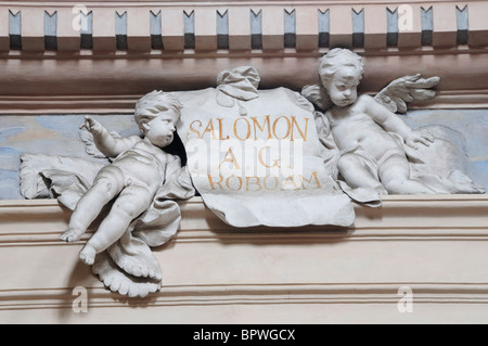Stucco cherub detail decorating St Anne's Church Krakow Stock Photo ...