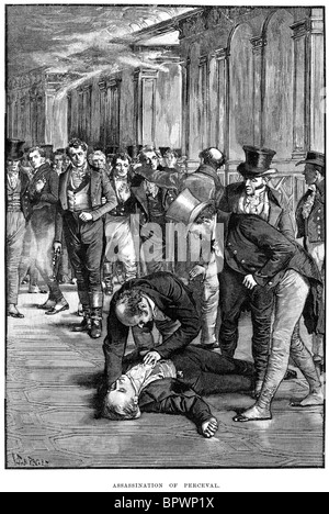 ASSASSINATION OF BRITISH PRIME MINISTER SPENCER PERCIVAL in the lobby ...
