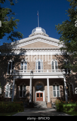 Front of the Nevada state capitol building or statehouse with silver ...