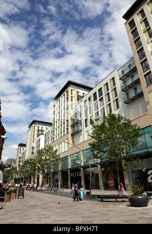 View along The Hayes a modern shopping street in Cardiff Wales UK Stock ...