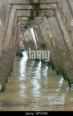 Concrete Pier Legs at Walberswick, Suffolk Stock Photo - Alamy