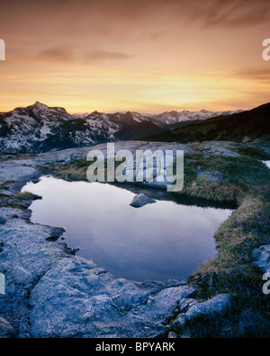 Mountains of the British Columbia coast range overlook farms in the ...