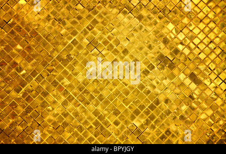 closeup image on golden tile pattern Stock Photo - Alamy