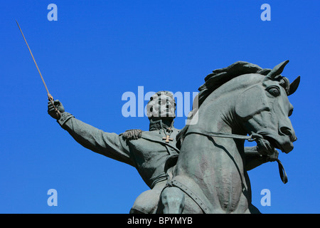 Prince Pyotr Bagration (1765-1812) and various generals on a monument ...