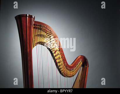 Detail of the neck of a harp Stock Photo - Alamy