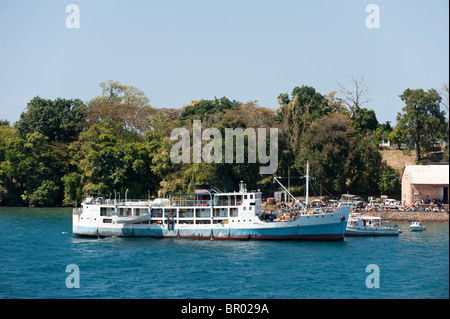 the MV Ilala lake ferry at the jetty, Nkhata Bay, Lake Malawi, Malawi ...