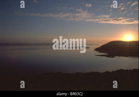 Midnight sun at Hammerfest (Norway Stock Photo - Alamy