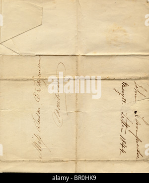 An old letter with fold marks and faded handwriting Stock Photo - Alamy