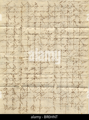An old letter with fold marks and faded handwriting Stock Photo - Alamy