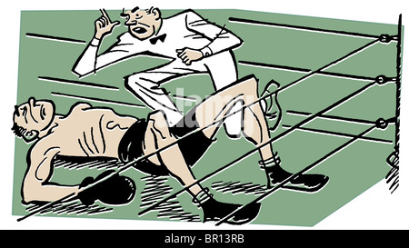 Boxing referee counting boxer knockout Stock Photo: 135831655 - Alamy