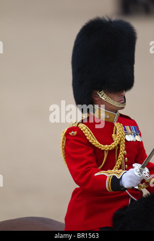 'Roly' Walker, Field Officer, commanding the parade. "Trooping the ...