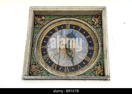 Clock at the Church of the Holy Ghost in Tallinn, Estonia Stock Photo ...