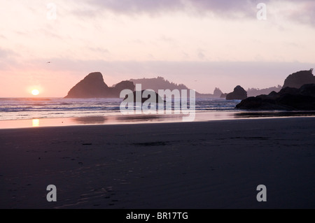 Sunset on Moonstone Beach Stock Photo - Alamy