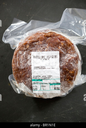 Pack of Frozen Antelope Meat Burgers - An example of the strange or ...