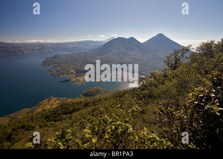 Lake Atitlan as seen from the flanks of San Pedro volcano, Guatemala ...