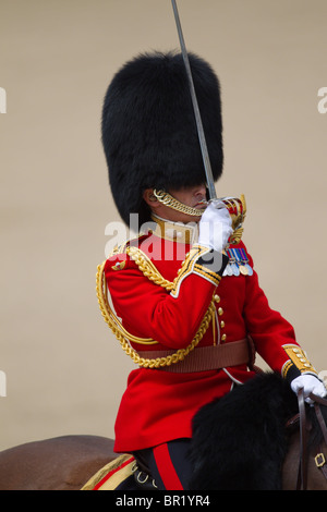 'Roly' Walker, Field Officer, commanding the parade. "Trooping the ...