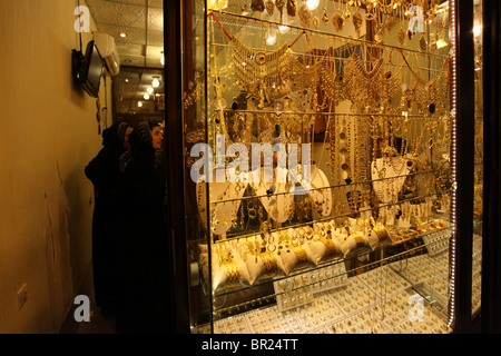 A jewelry shop in Qaysari bazaar in the city of Erbil also spelt Arbil ...