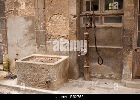 French village,water pump,rustic village,village street Stock Photo - Alamy