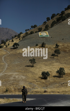 Tribute to Abdullah Ocalan, the imprisoned PKK leader, in a hillside at ...
