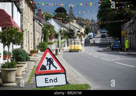 Traffic jam in rural cornish village,Traffic, Jam, Rural, Road, cars ...