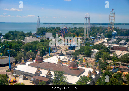 Aerial view of Cedar Point Amusement Park, Sandusky OH Stock Photo - Alamy