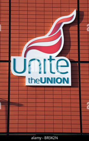 Unite the Union flame logo on building Stock Photo - Alamy