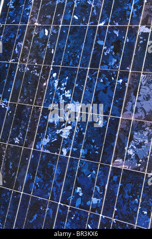 Detailed solar panel cells - sustainable power source. Copy space Stock ...