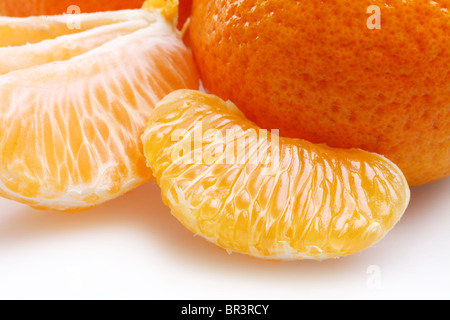 close up of mandarin segment, isolated on white background Stock Photo ...