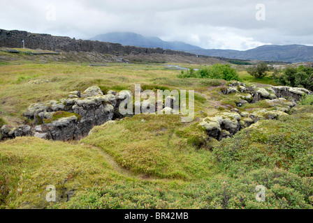 Mid-Atlantic Ridge Fault Line, Thingvellir National Park, Iceland Stock ...