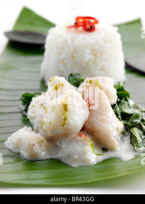 Traditional Cambodian khmer fish amok curry meal Stock Photo - Alamy