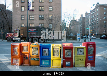 Newspaper vending machine for the New York Times in New York Stock ...