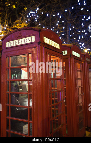 Old red telephone boxes and christmas lights, Cheltenham ...