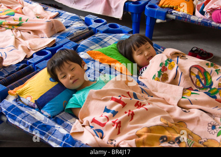 Children take a nap in the kindergarten, Dunhuang, Gansu Province ...