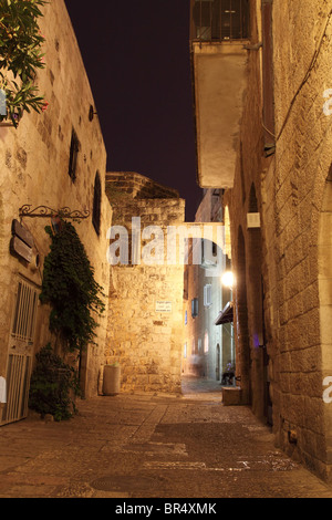 Ancient Alley in Jewish Quarter, Jerusalem. Israel. Photo in old color ...