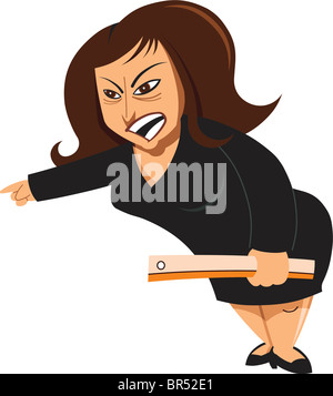 Female teacher holding a ruler in a classroom Stock Photo: 26094179 - Alamy