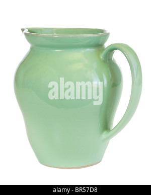 Green jug isolated on white background Stock Photo - Alamy