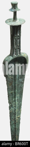 A Luristan bronze sword, circa 800 B.C. Bronze with brownish-green ...