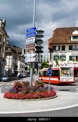 Signposts and traffic signs, Switzerland Stock Photo - Alamy