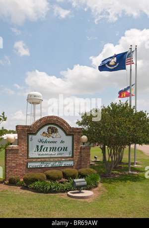 Louisiana, Mamou, welcome sign, Cajun Music Capital of the World Stock ...