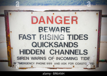 Dangerous tides warning sign Stock Photo: 22256717 - Alamy