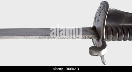 A model 1856 cutlass., Slightly curved single-edged blade with a double ...