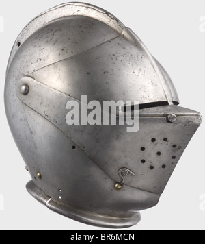 A German close helmet, circa 1570/80. Skull made in two pieces with a ...