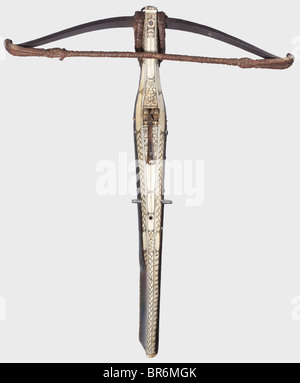 A German hunting/sporting crossbow, circa 1600. Heavy iron prod with ...