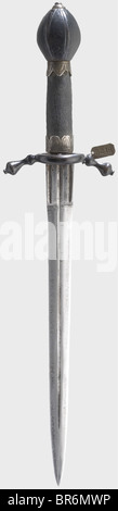 A Saxon left-hand dagger, circa 1600. Double-edged blade with narrow ...