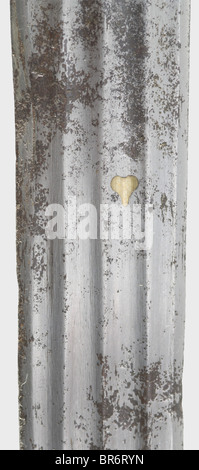 A German Landsknecht dagger, circa 1510/20. Slender double-edged blade ...