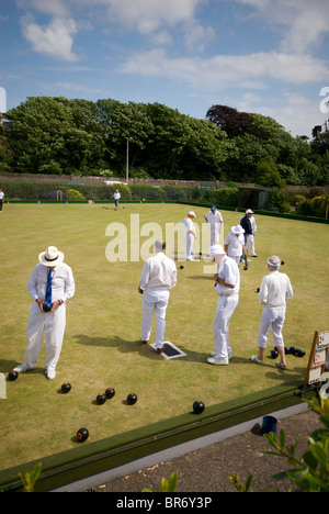 Clevedon North Somerset UK Bowls Club Green Stock Photo - Alamy