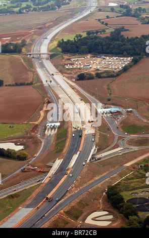 The M6 Toll Road motorway under construction in Staffordshire England ...