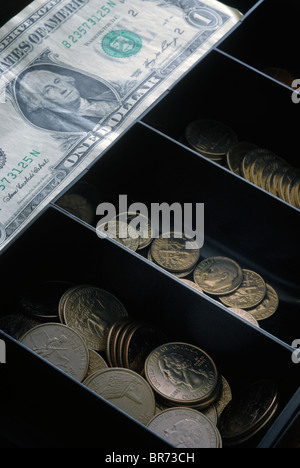 American money in a cash drawer Stock Photo - Alamy