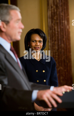 President George Bush and Secretary of State Condoleezza Rice meet with ...